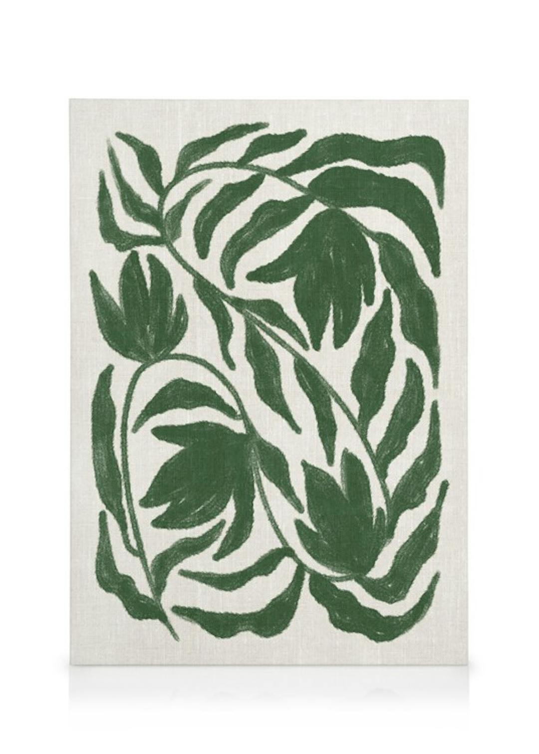 Green Botanical on Linen Canvas print