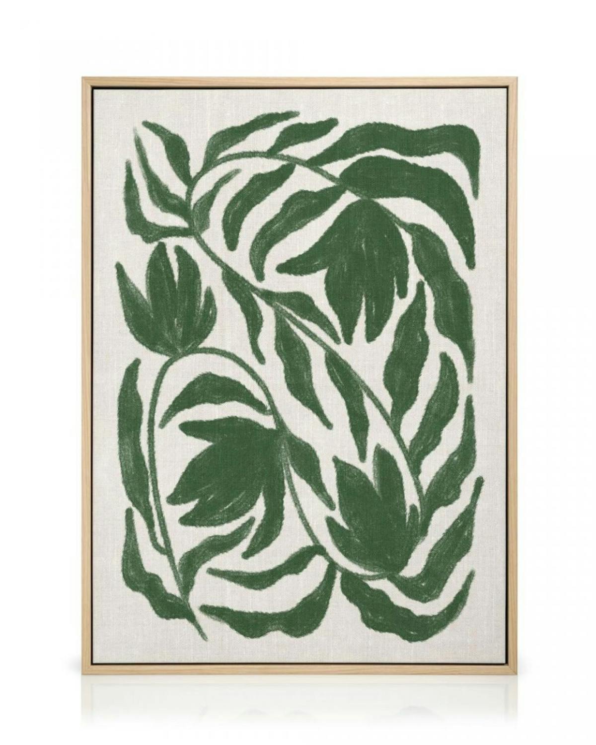 Green Botanical on Linen Canvas print