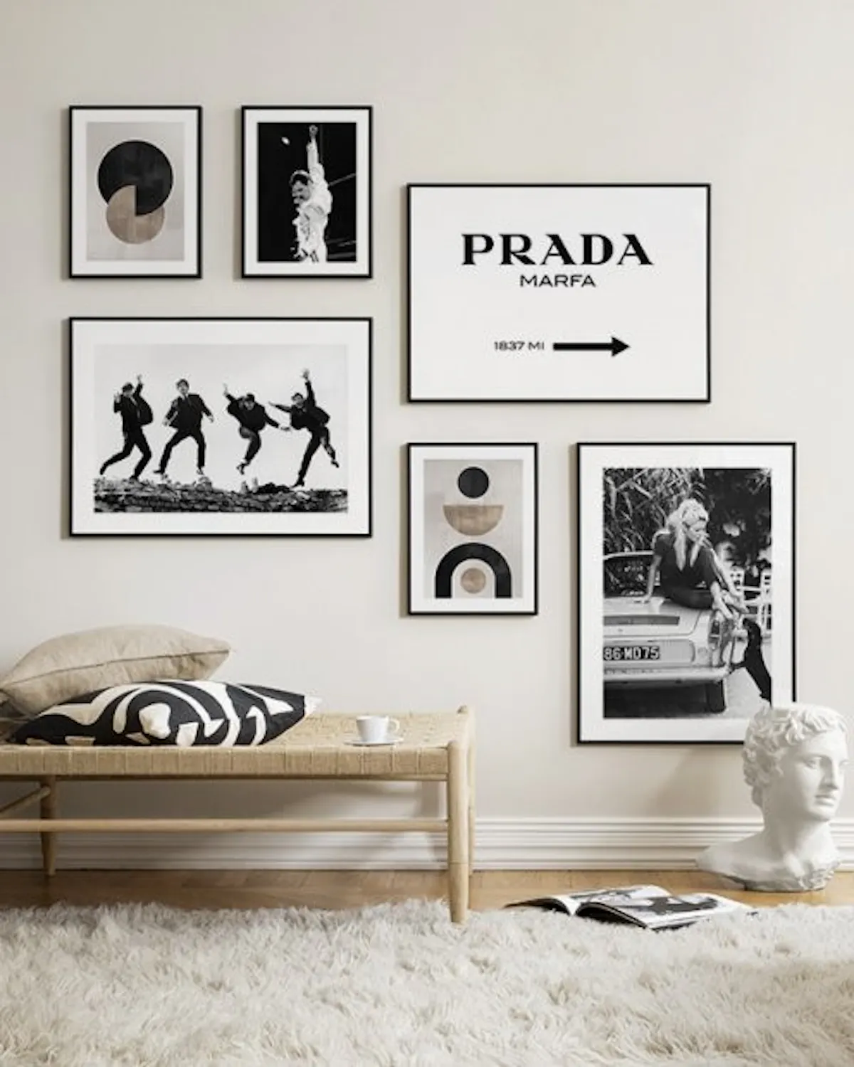 Poster Prada Marfa bord in zwart-wit. Gossip girl fashion poster en ...