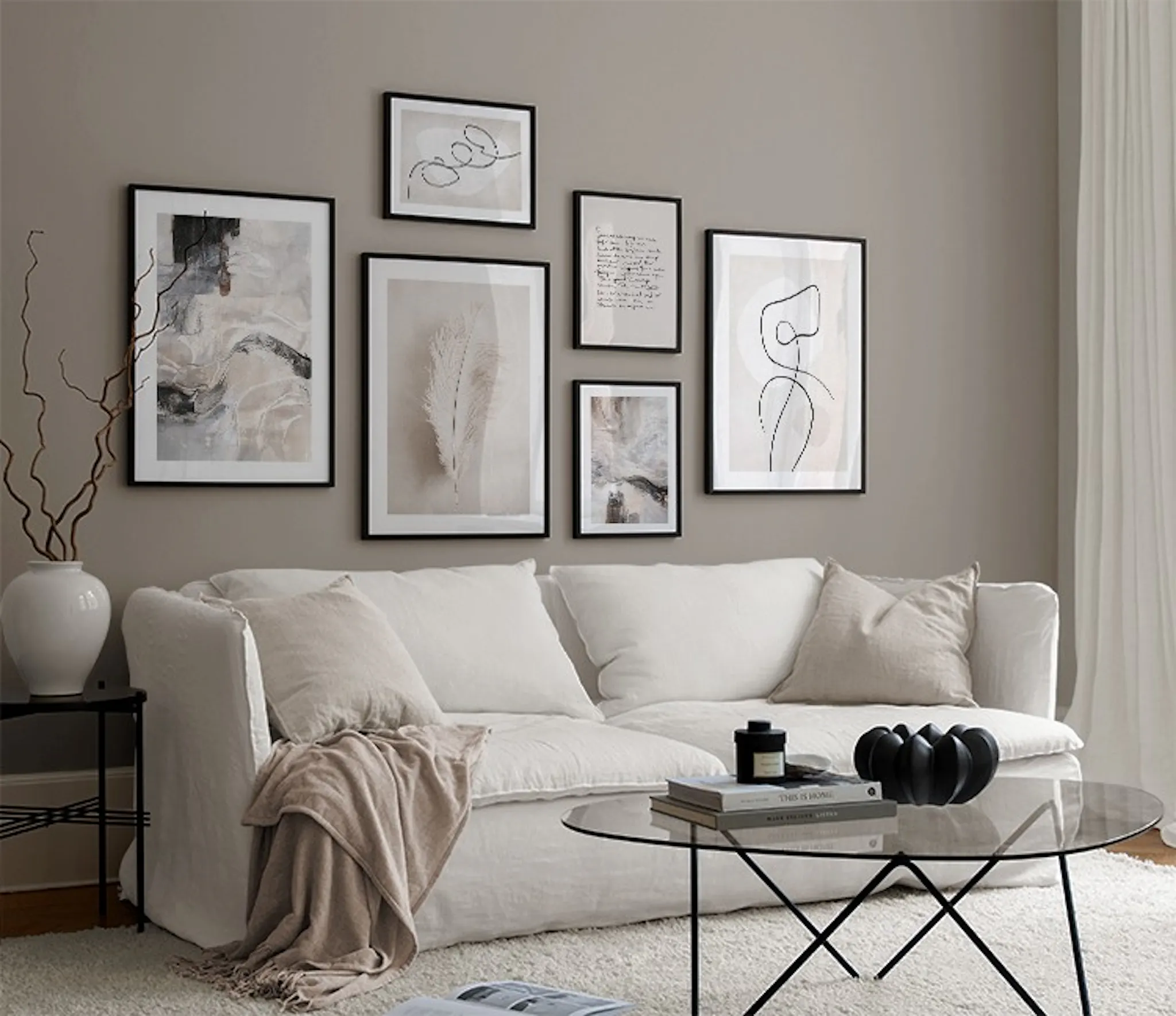 Artful Contrast gallery wall