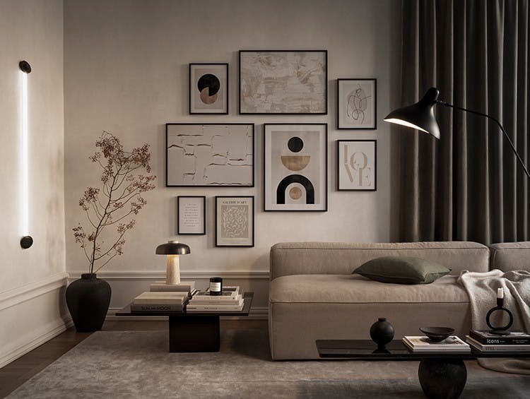 Warm Structure gallery wall