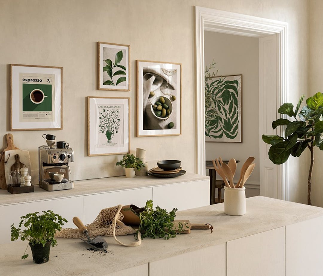 Botanical Green gallery wall