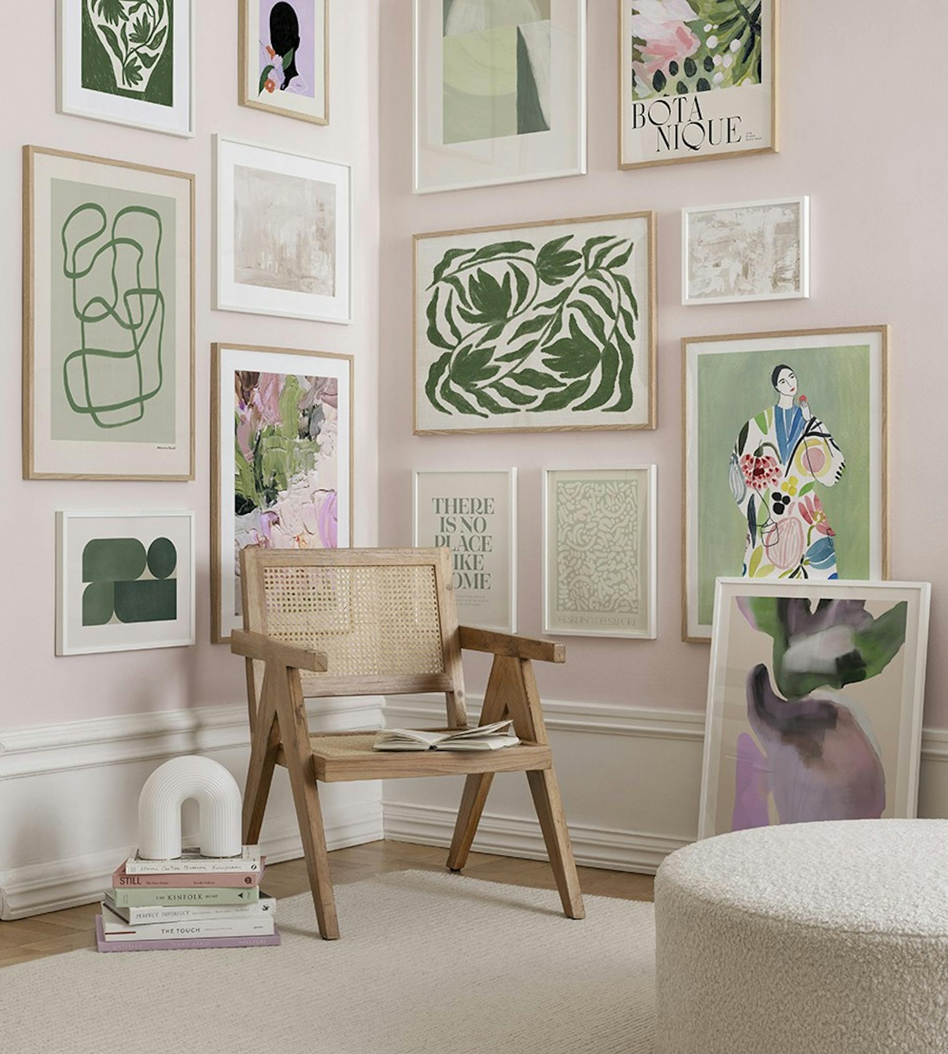 Green Botanical on Linen Poster