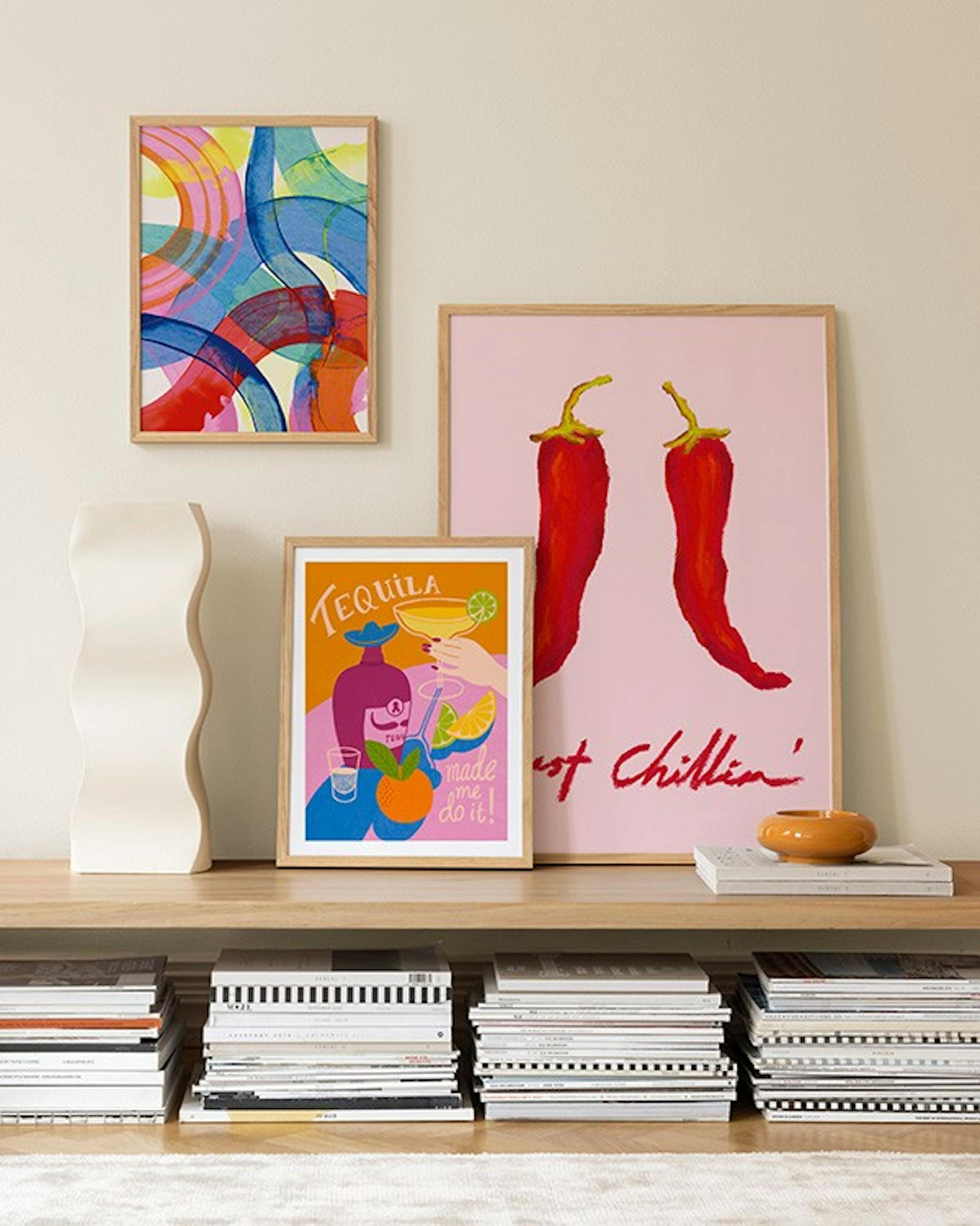 Colorful creations gallery wall