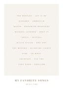 My Favorite Songs Beige Personal Poster