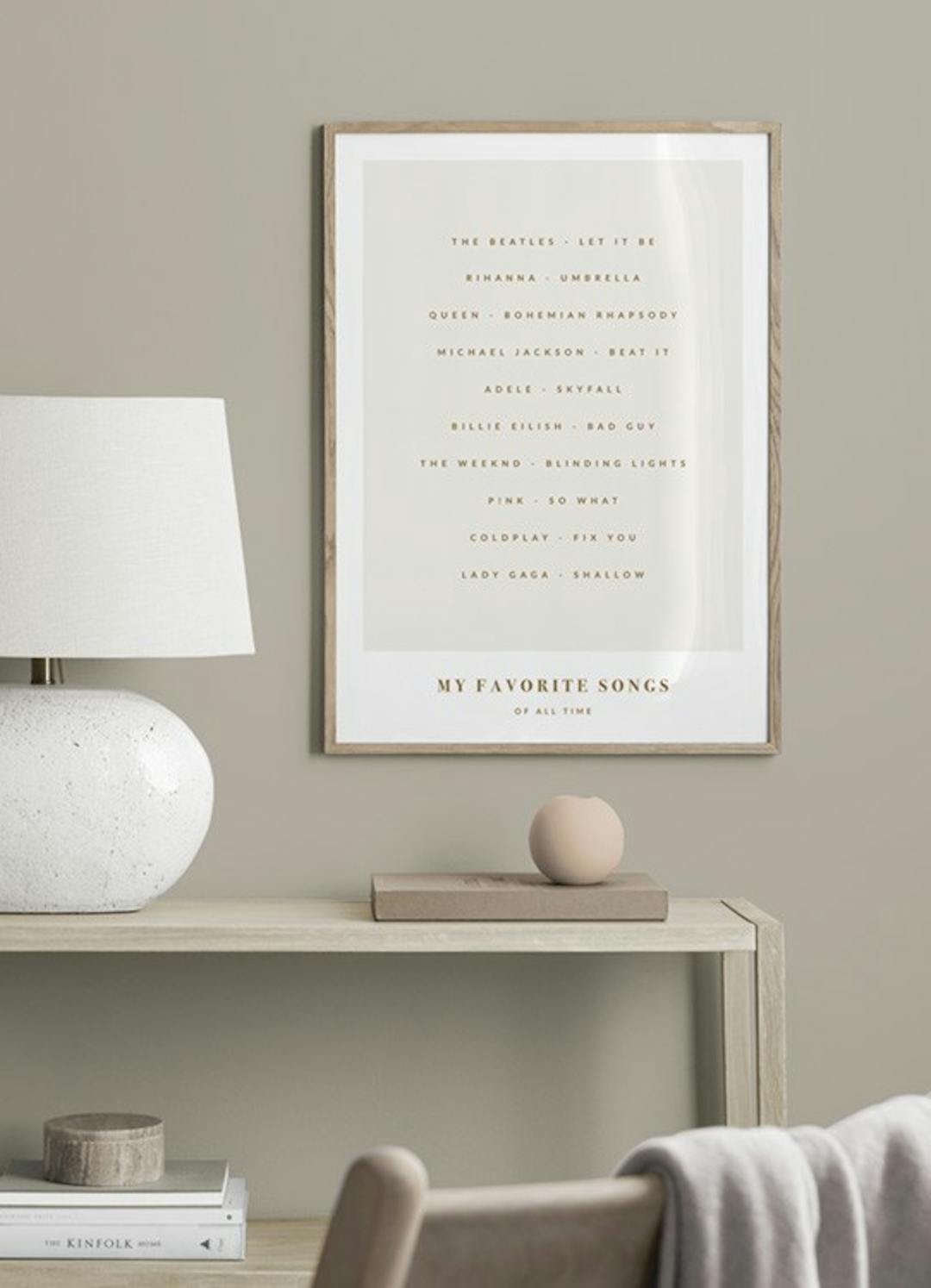 My Favorite Songs Beige Personal Poster