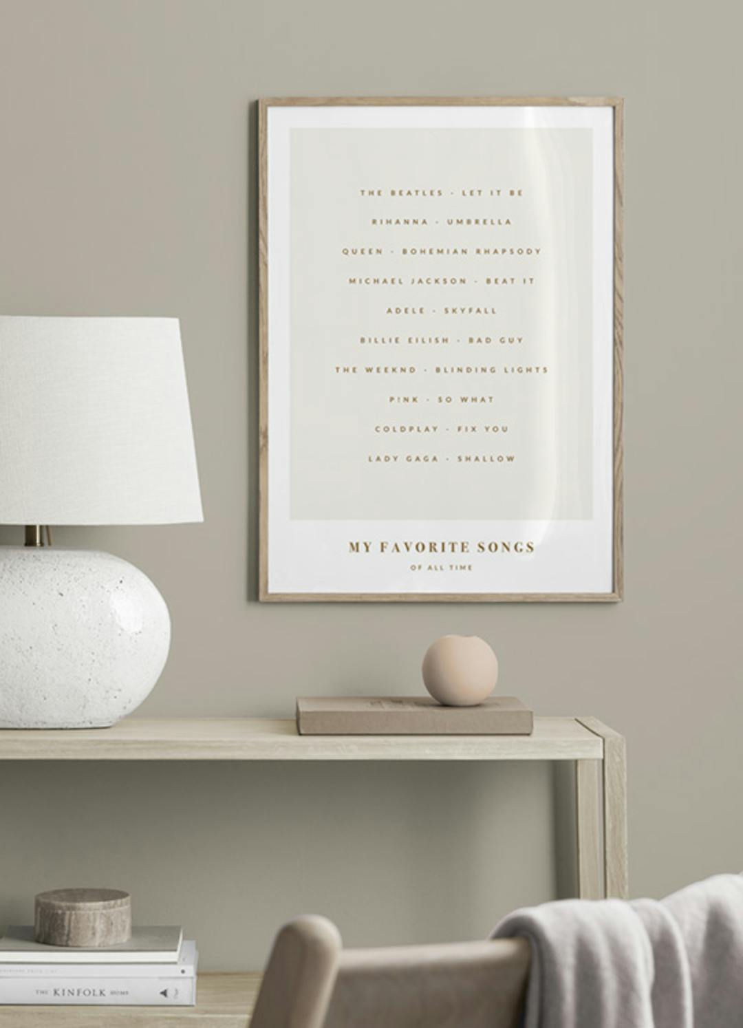 My Favorite Songs Beige Personal Poster