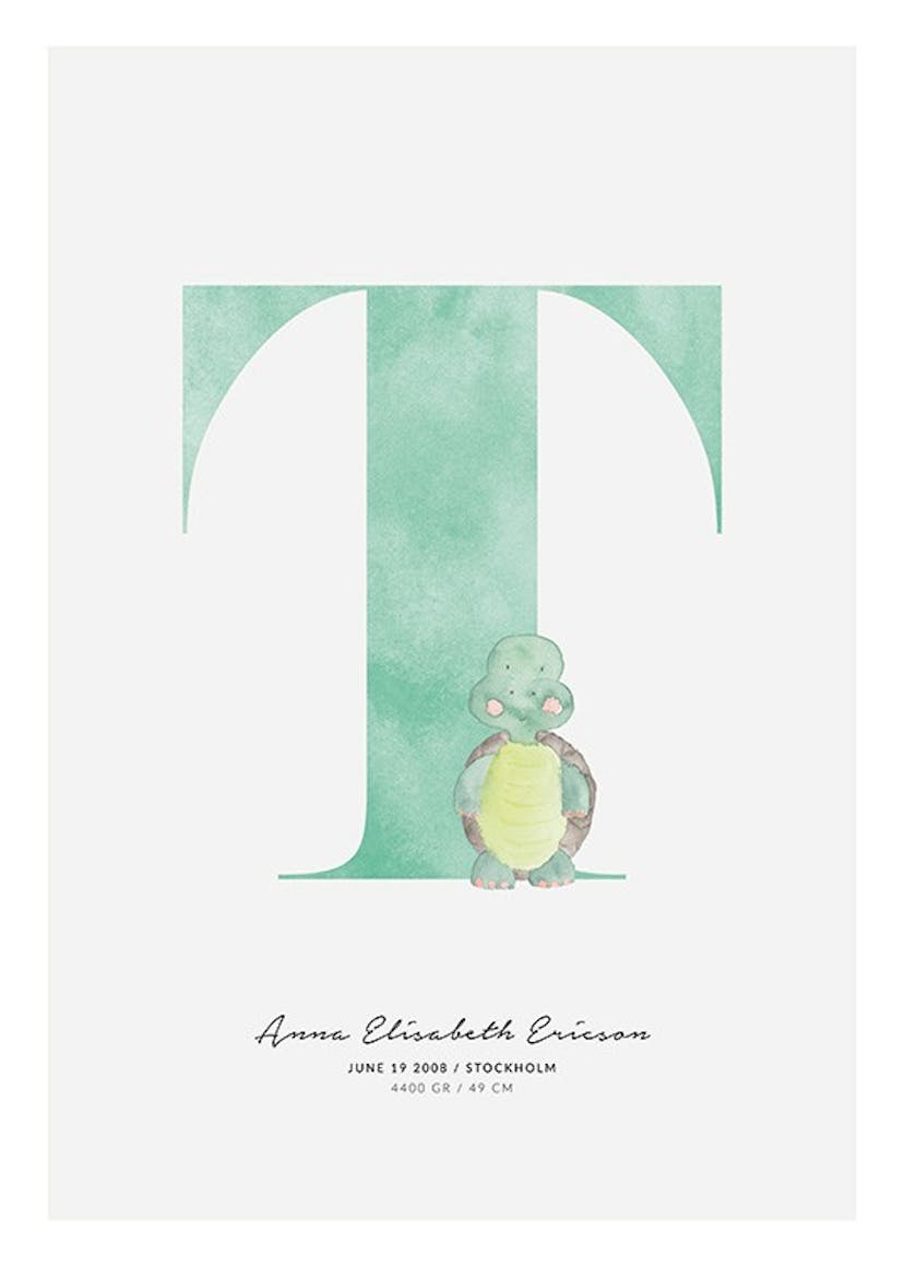 Kids Letter T Personal Poster
