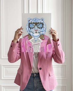 Artsy Blue Tiger Poster