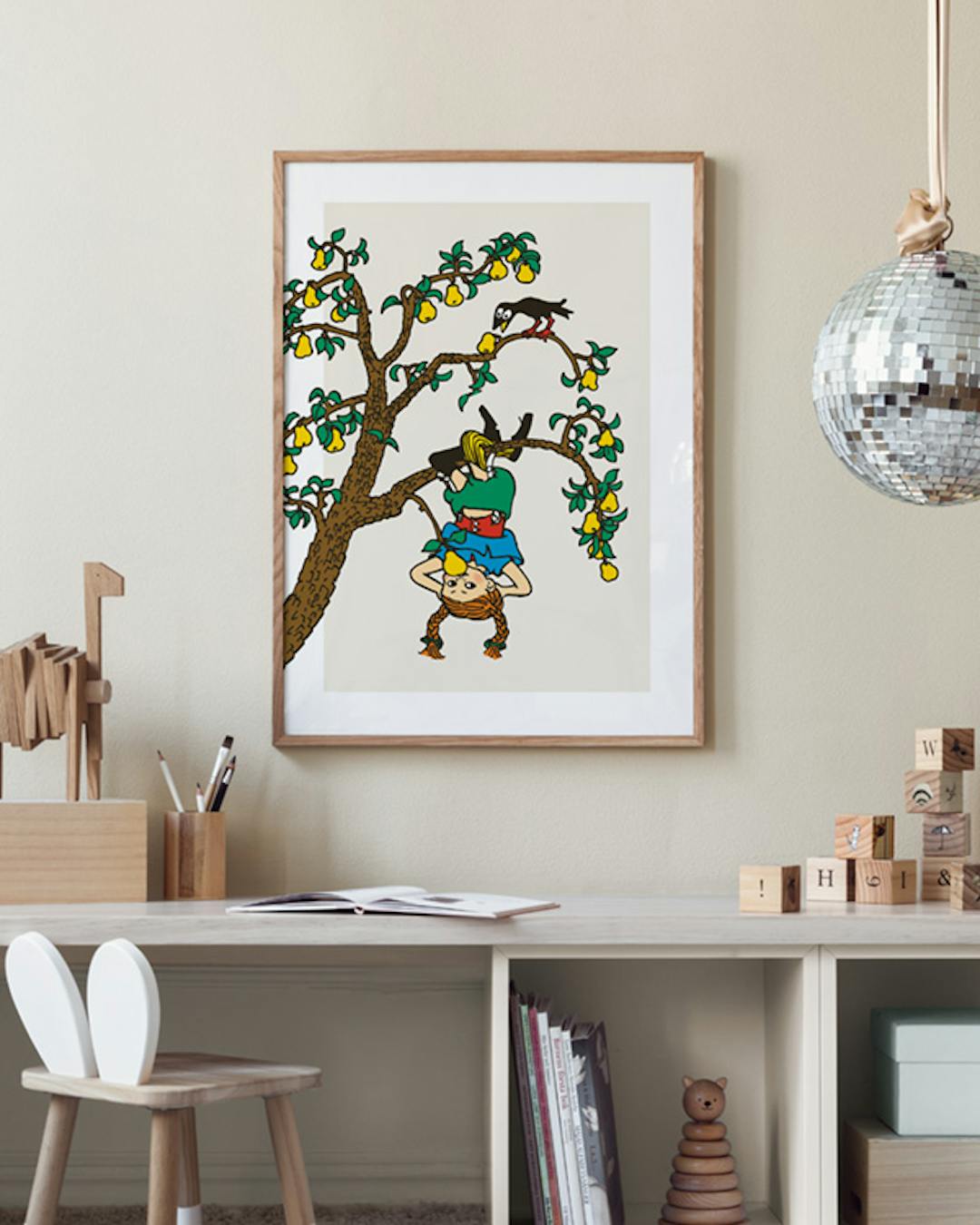 Pippi Longstocking in the Tree Print