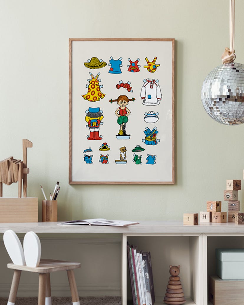 Pippi Longstocking Cutout Doll Print