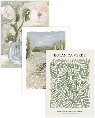 Romantic Green Trio Poster pack