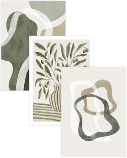 Abstract Green Trio Poster pack